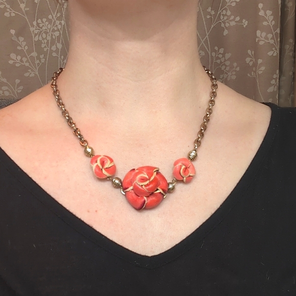 Patricia Nash | Jewelry | Leather Rosette Necklace | Poshmark